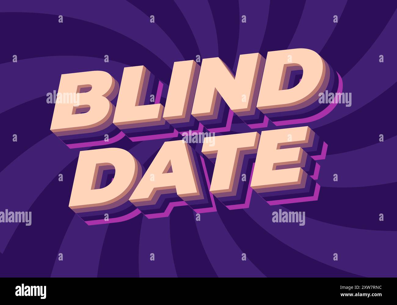 Blind date. Text effect design in 3D style with eye catching colors ...