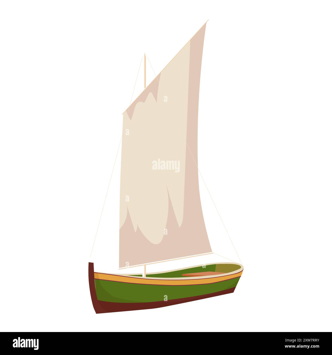 Sailboat retro ship, fishery, travel vessel Stock Vector Image & Art ...