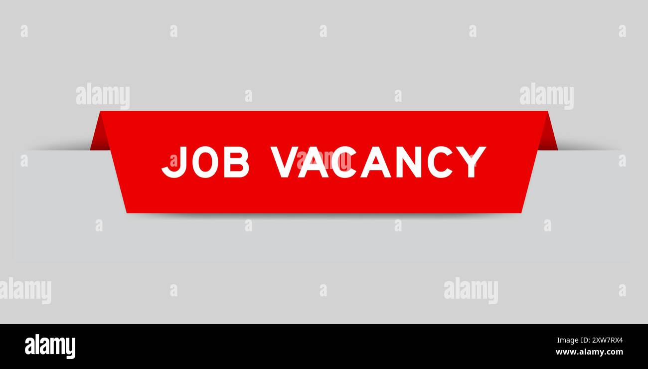 Red color inserted label with word job vacancy on gray background Stock ...