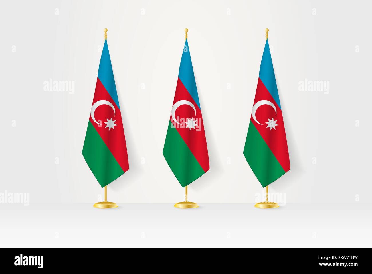 Azerbaijan flag on stand hi-res stock photography and images - Alamy