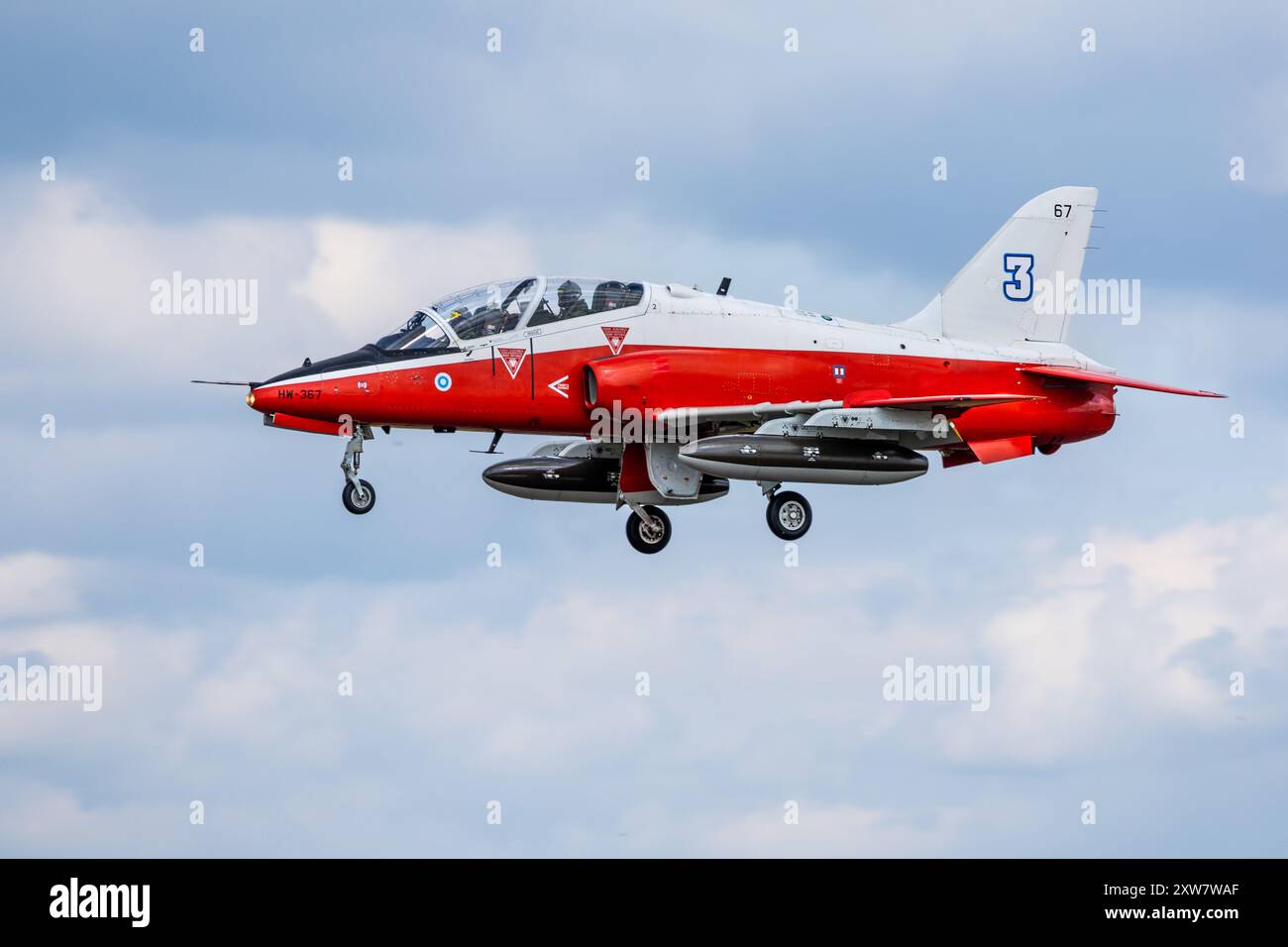 Finnish Air Force - Midnight Hawks BAE Systems Hawk Mk.51, arriving at RAF Fairford to perform ...