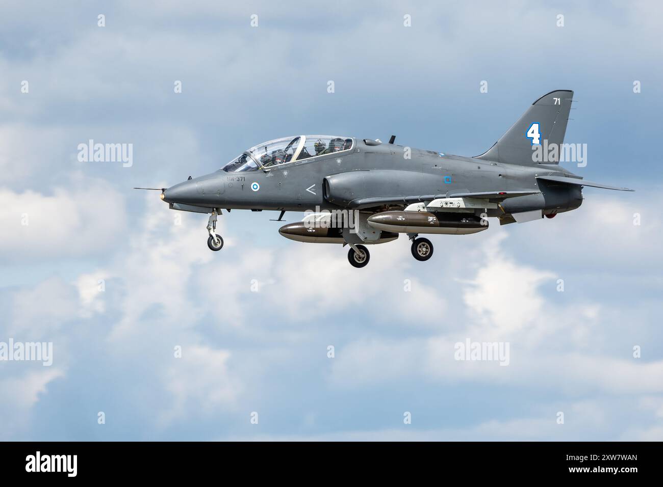 Finnish Air Force - Midnight Hawks BAE Systems Hawk Mk.51, arriving at RAF Fairford to perform ...