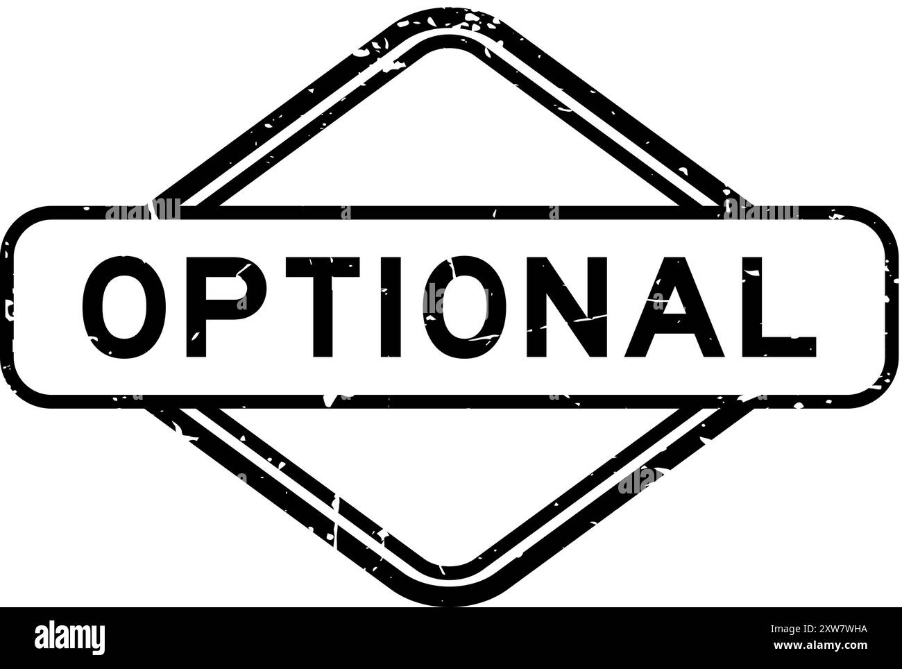 Grunge black optional word rubber seal stamp on white background Stock ...