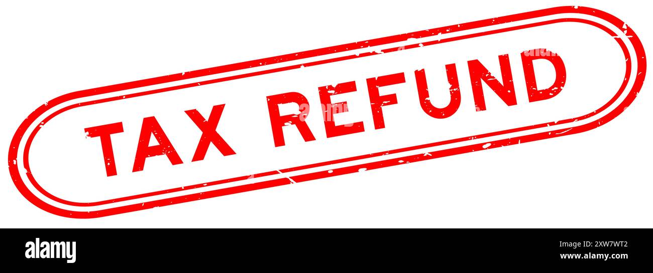 Grunge red vat refund word rubber seal stamp on white background Stock ...