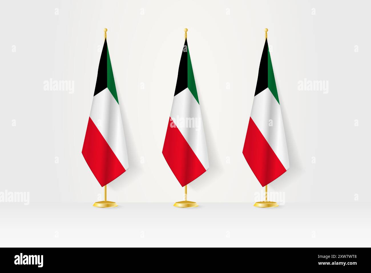 Row of kuwait national flags Stock Vector Images - Alamy