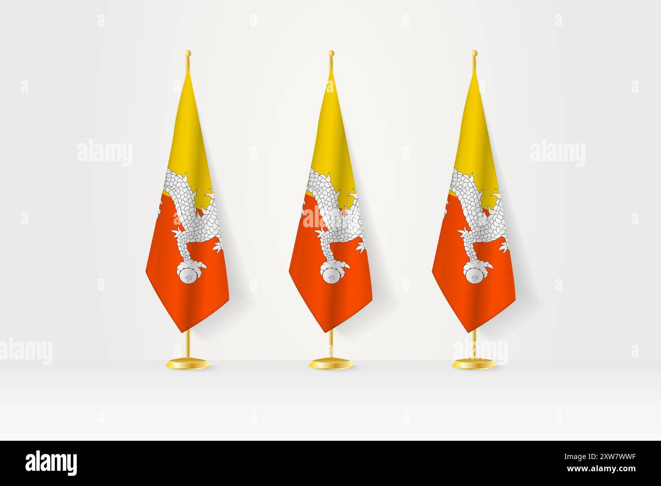 Bhutanese national flag Stock Vector Images - Alamy