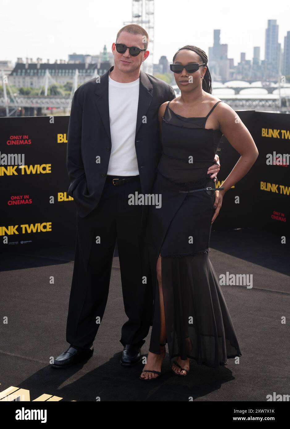 Channing Tatum and Naomi Ackie attending the Blink Twice photo call at ...