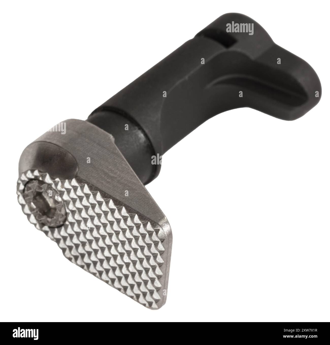 Release mechanism for a semi-auto handgun that is larger and textured ...