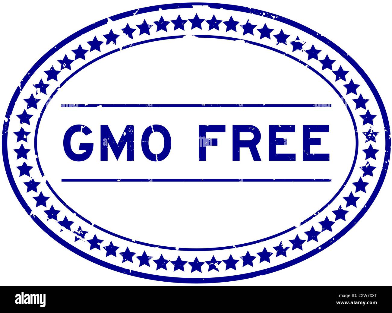 Grunge blue GMO (abbreviation of Genetically Modified Organisms) free ...