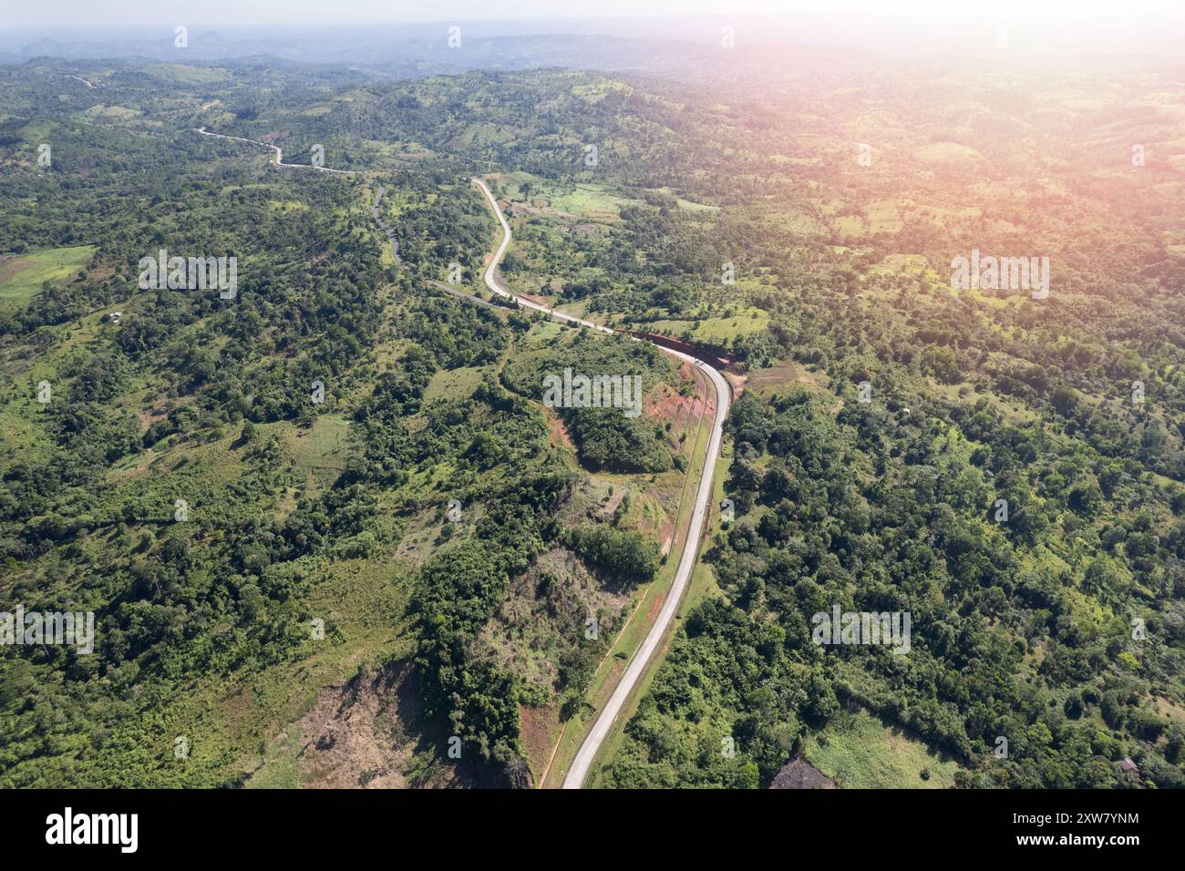 Curvy road aerial view hi-res stock photography and images - Alamy