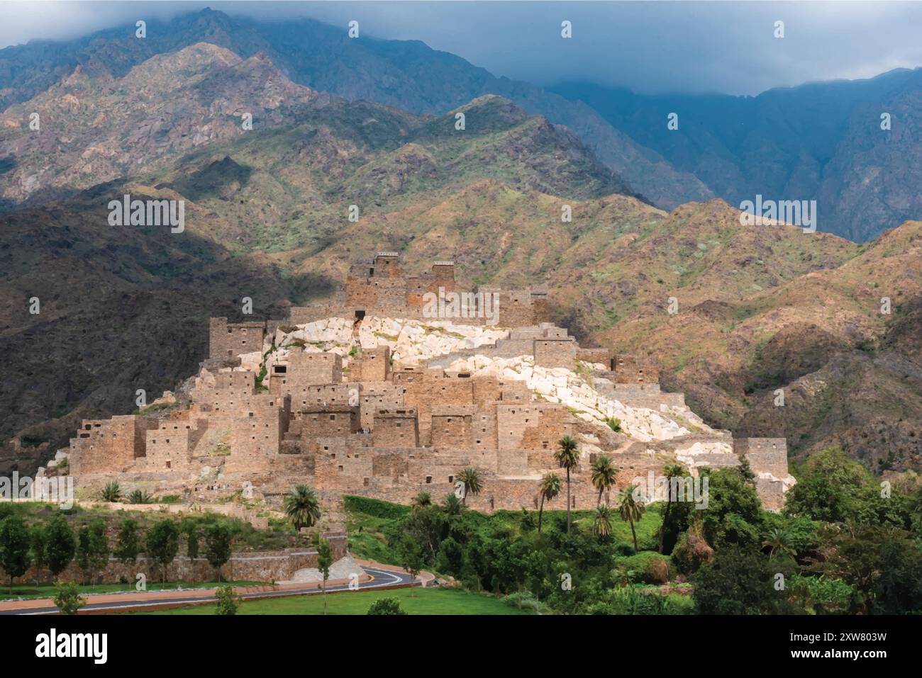 Stone village of Saudi Arabia Stock Vector Image & Art - Alamy