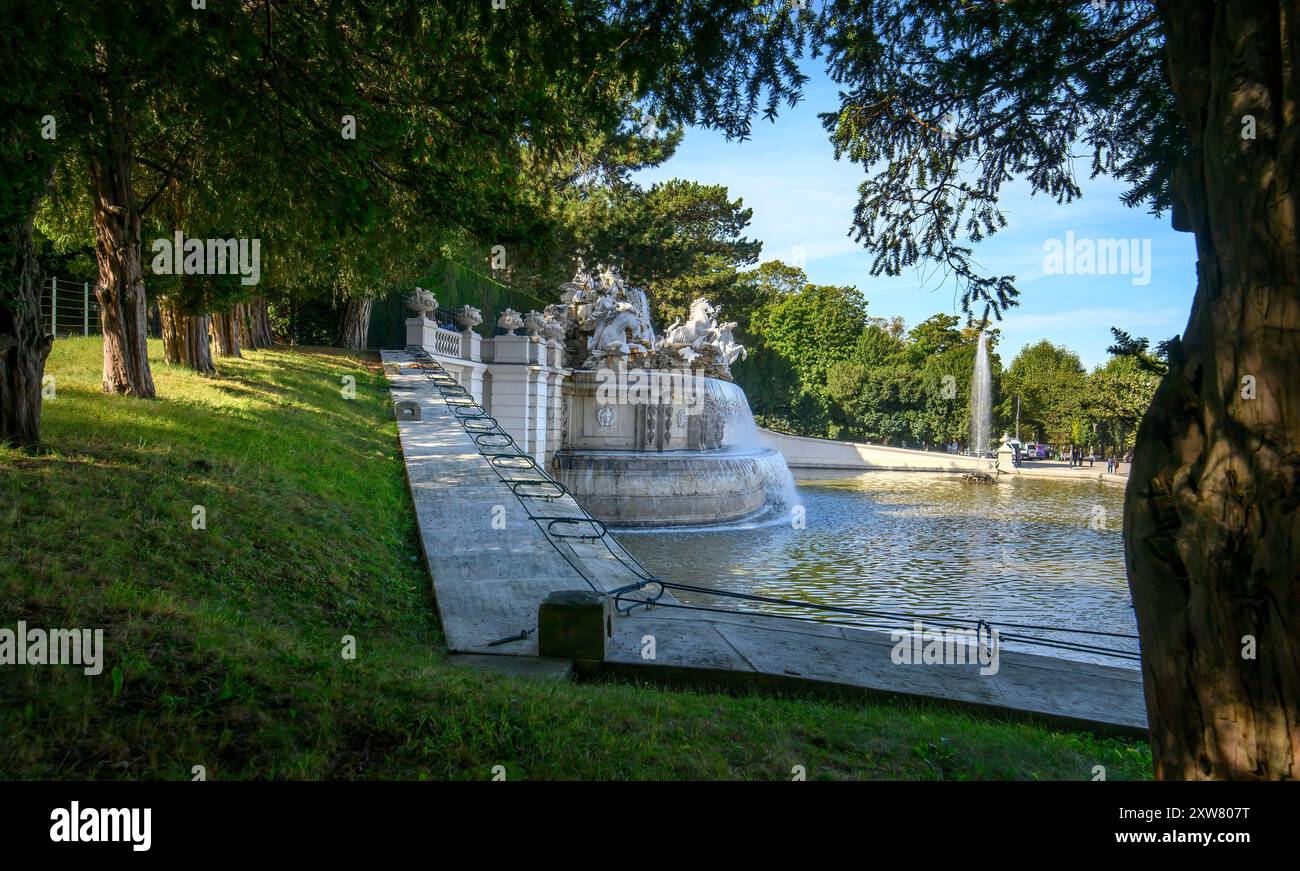 Vienna, Austria. Neptune Fountain (Neptunbrunnen) near Schonbrunn ...