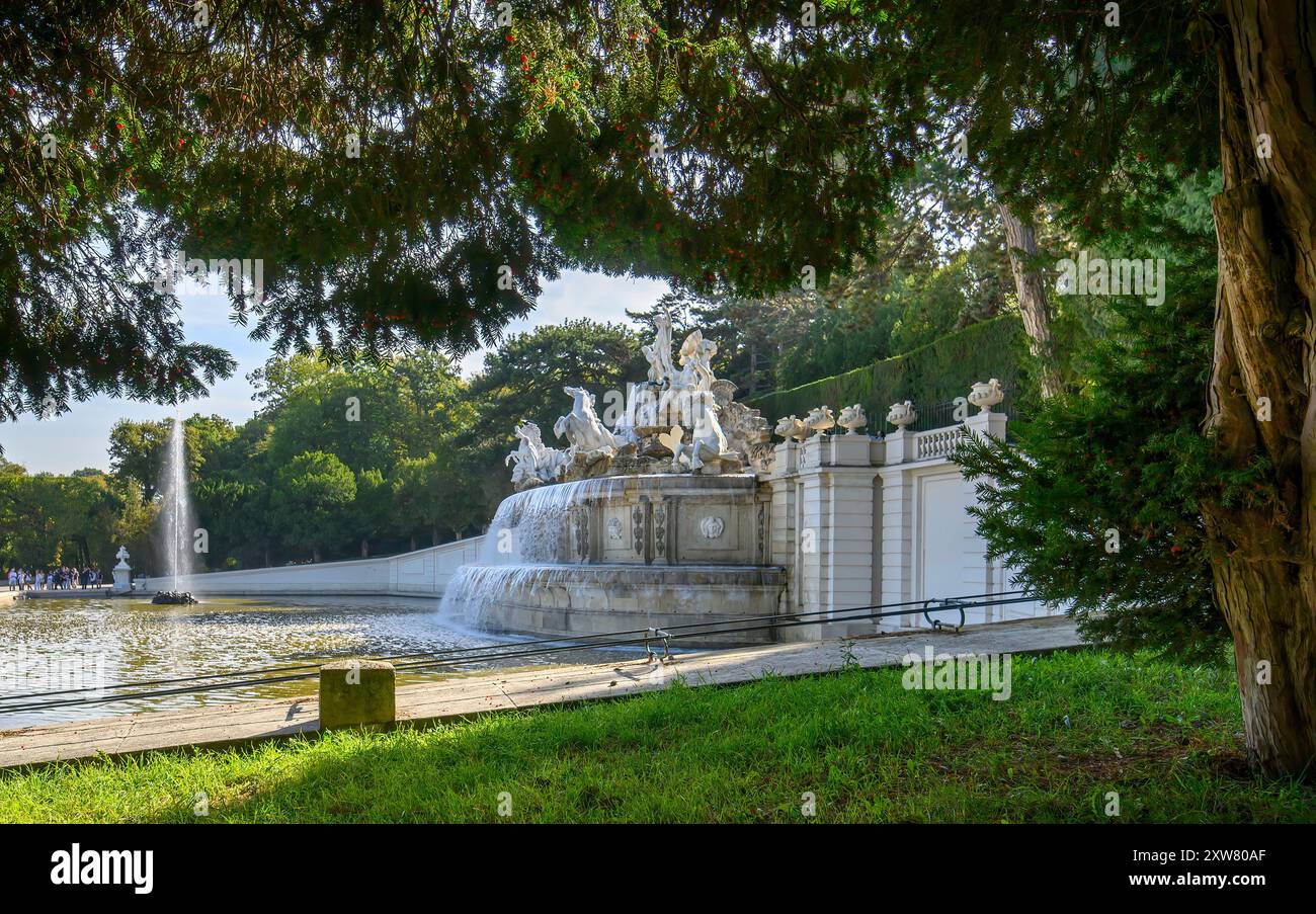 Vienna, Austria. Neptune Fountain (Neptunbrunnen) near Schonbrunn ...