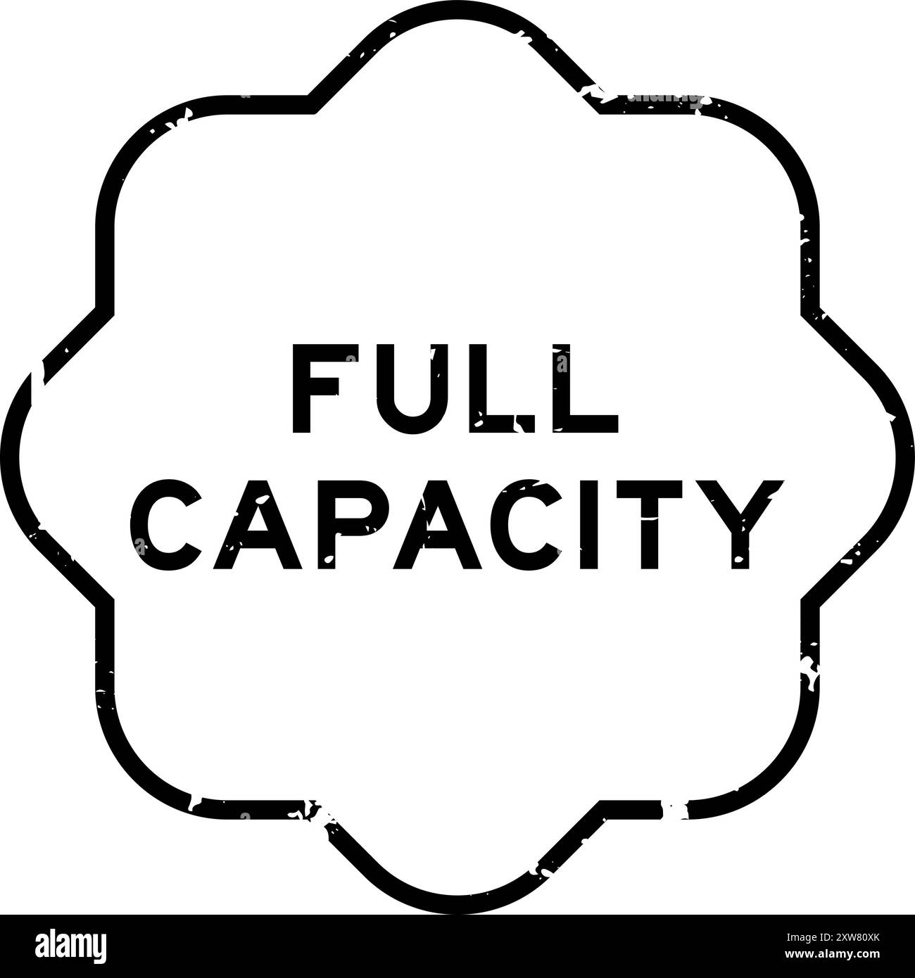 Grunge black full capacity word rubber seal stamp on white background ...