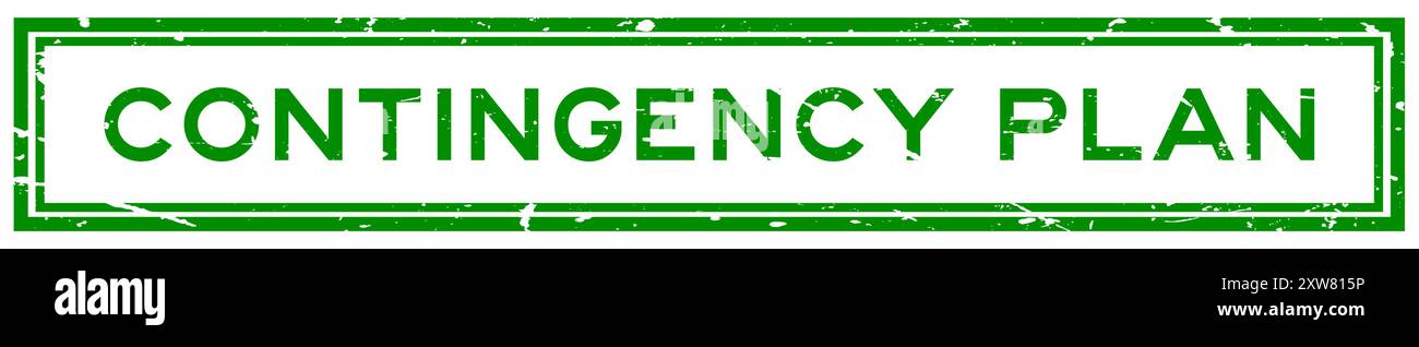 Grunge green contingency plan word square rubber seal stamp on white background Stock Vector ...