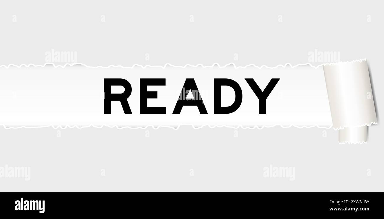 Ripped gray paper background that have word ready under torn part Stock ...