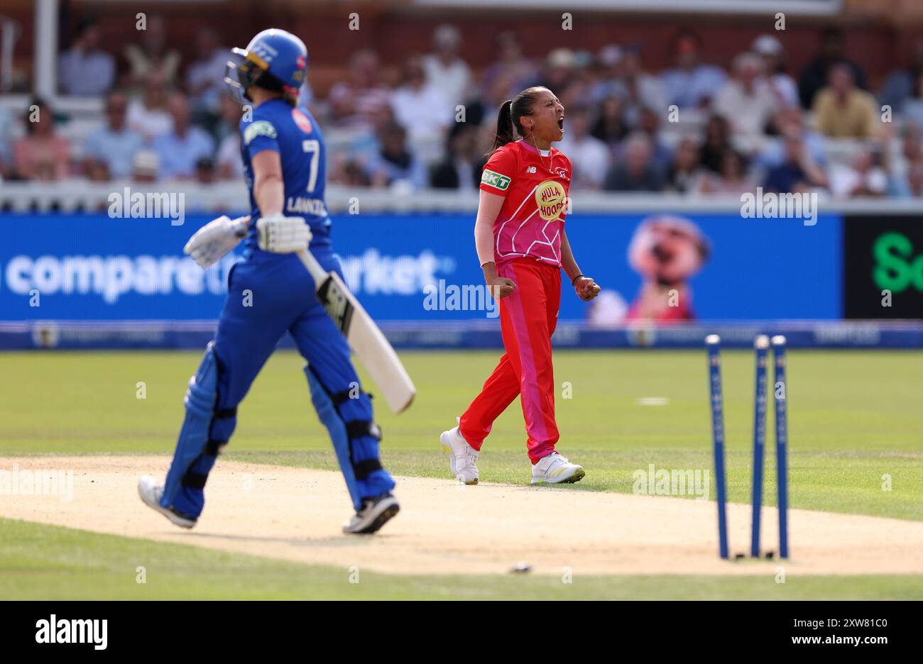 London Spirit's Meg Lanning is bowled by Welsh Fire's Shabnim Ismail ...