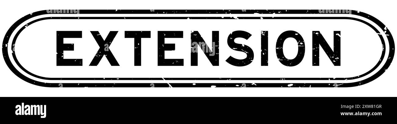 Grunge black extension word rubber seal stamp on white background Stock ...