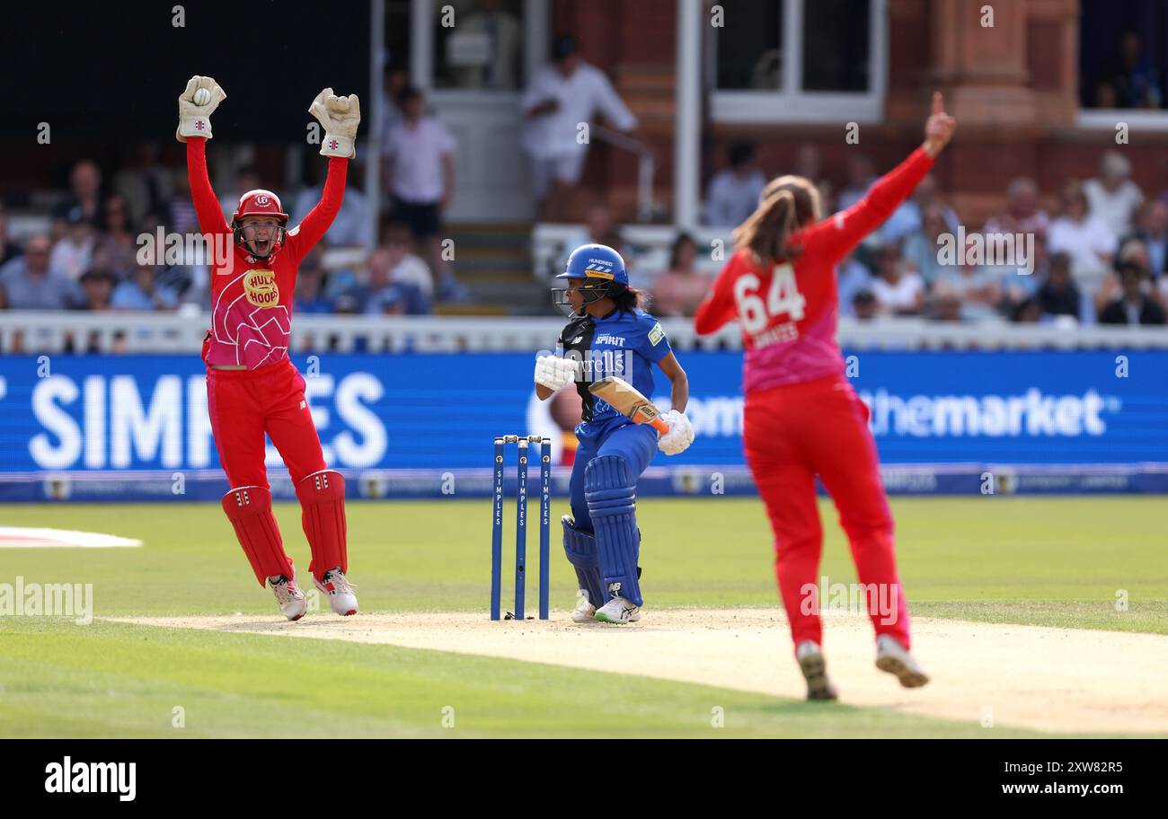 Welsh Fire's Sarah Bryce takes the catch to dismiss London Spirit's ...