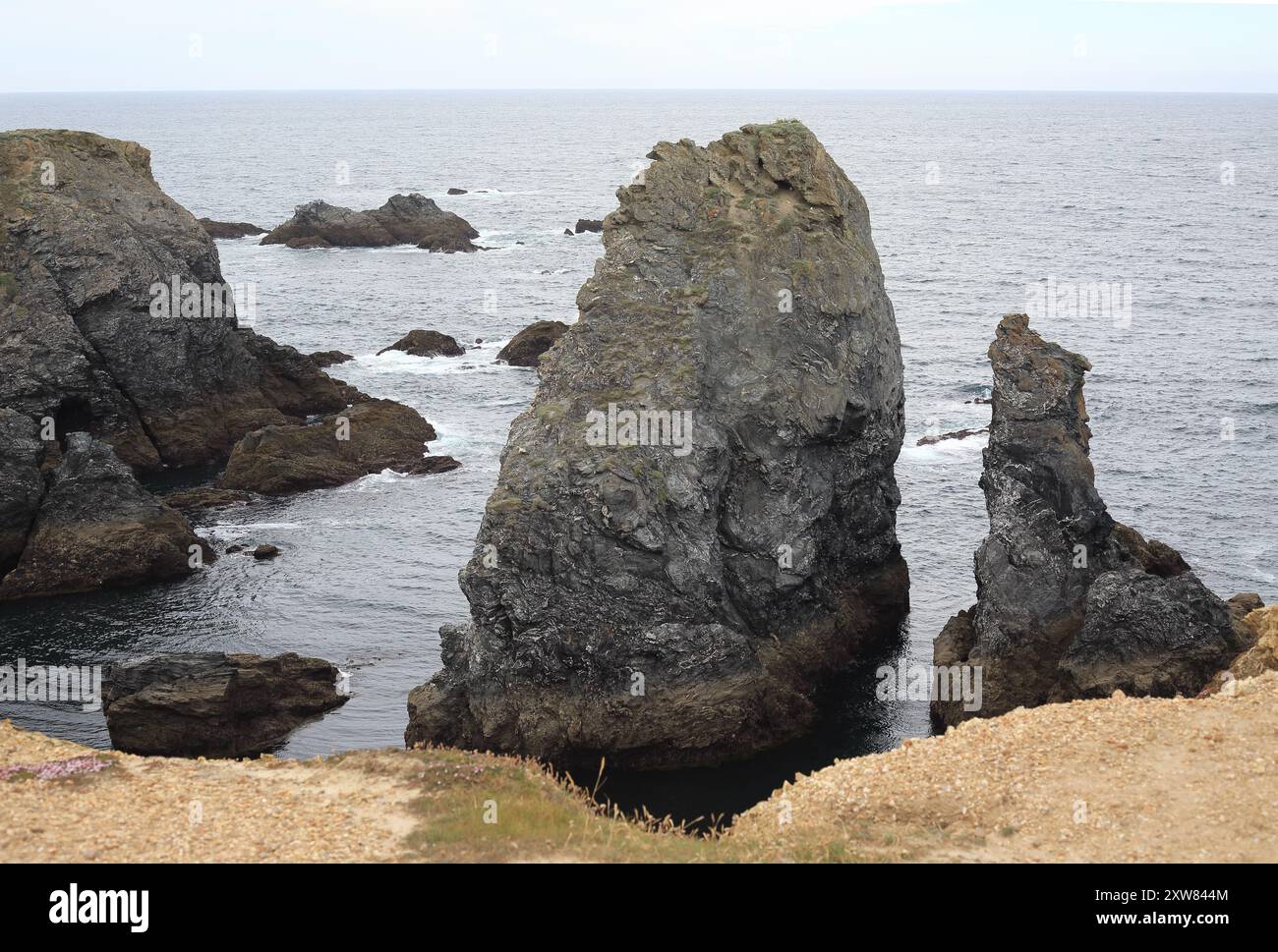 Needles geological feature at Port Cotton, Belle Ile en Mer, Brittany ...