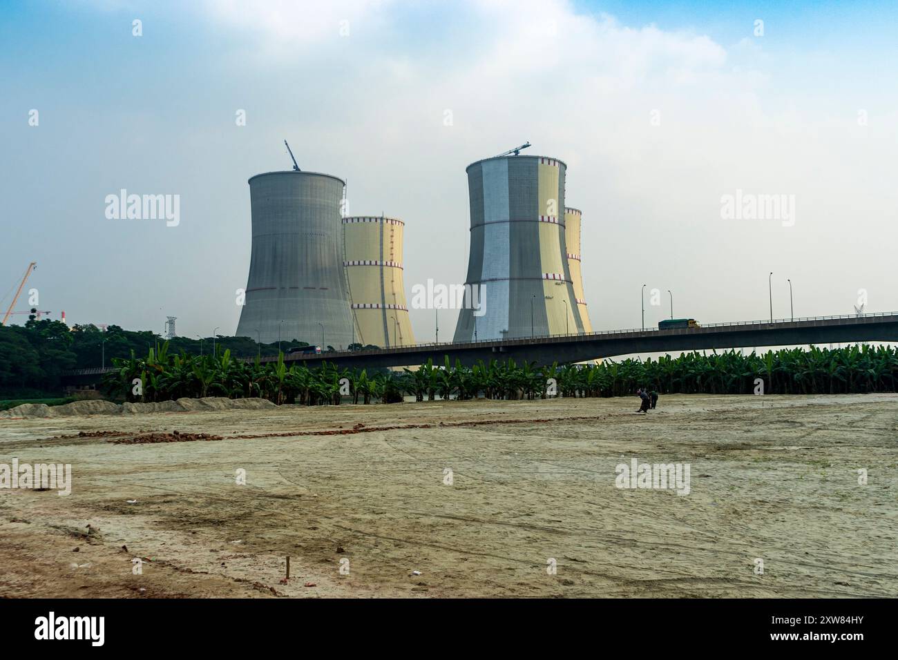 Cooling towers of the Ruppur Nuclear Power Plant, Bangladesh Stock ...
