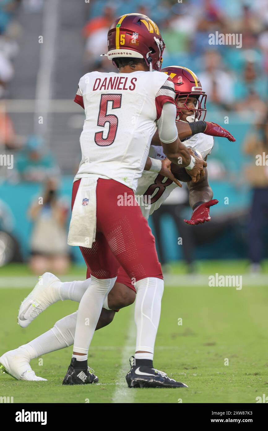 Miami Gardens, FL USA; Washington Commanders quarterback Jayden Daniels ...