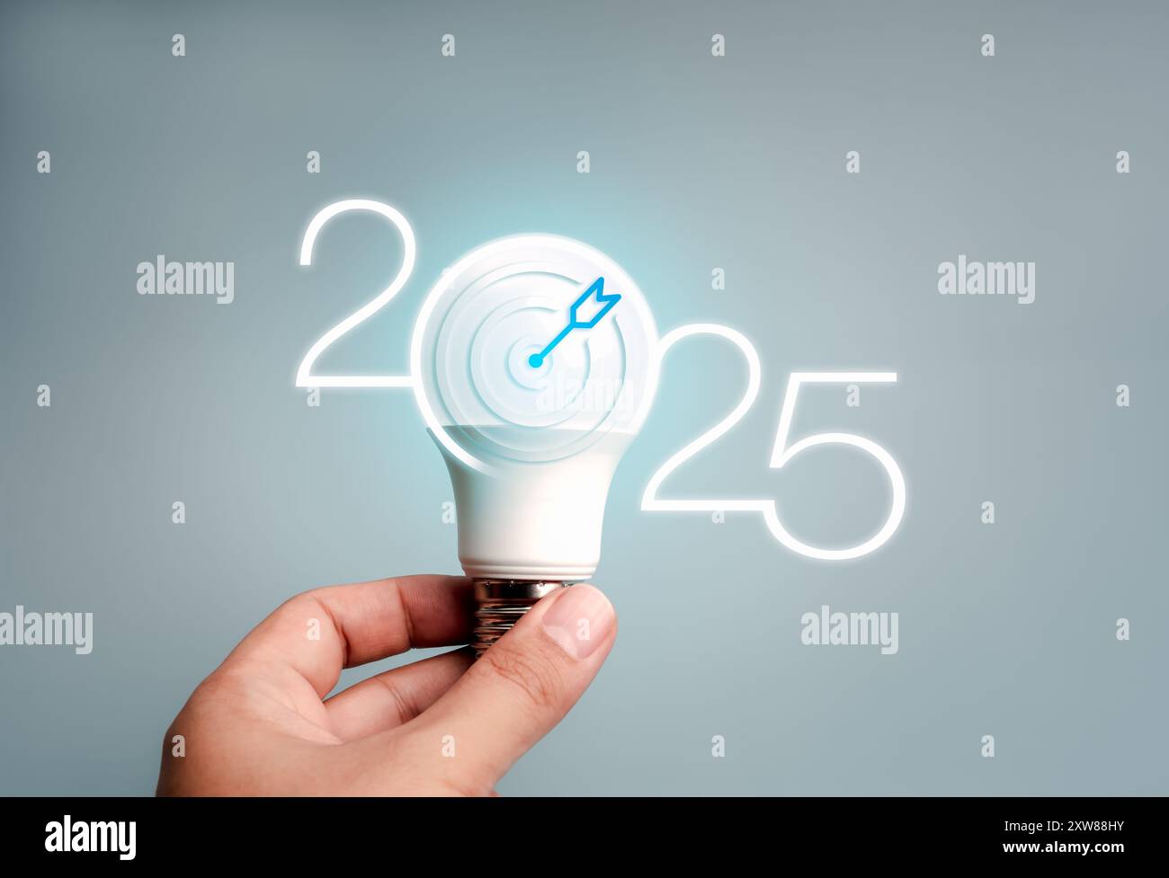 Happy 2025 new year with creative idea, business goal, innovation and ...