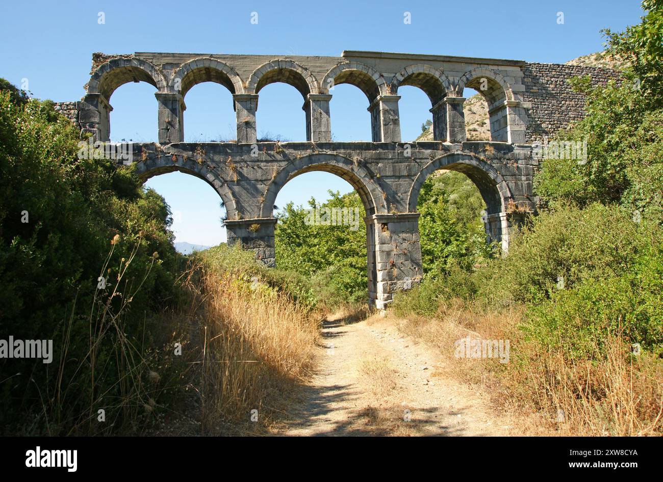 The Pollio Aqueduct in Selcuk, Turkey, was built by the Romans Stock ...