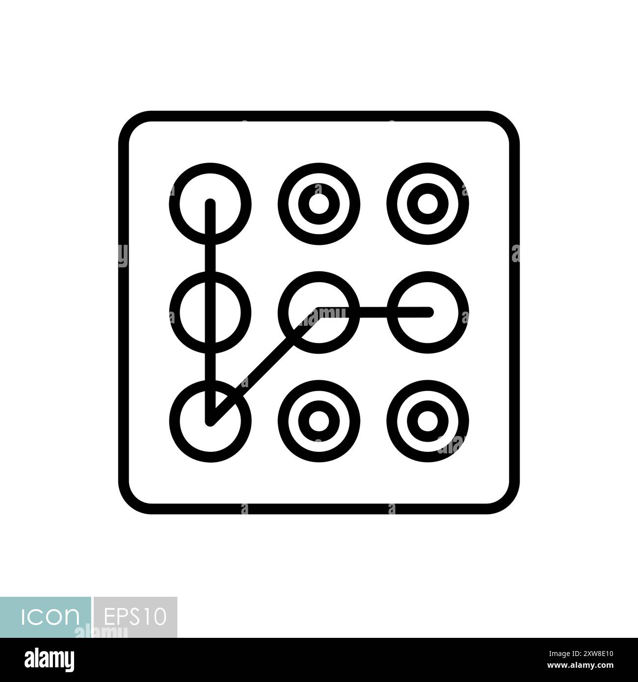 Lock pattern vector icon. Hand entering smartphone password symbol ...