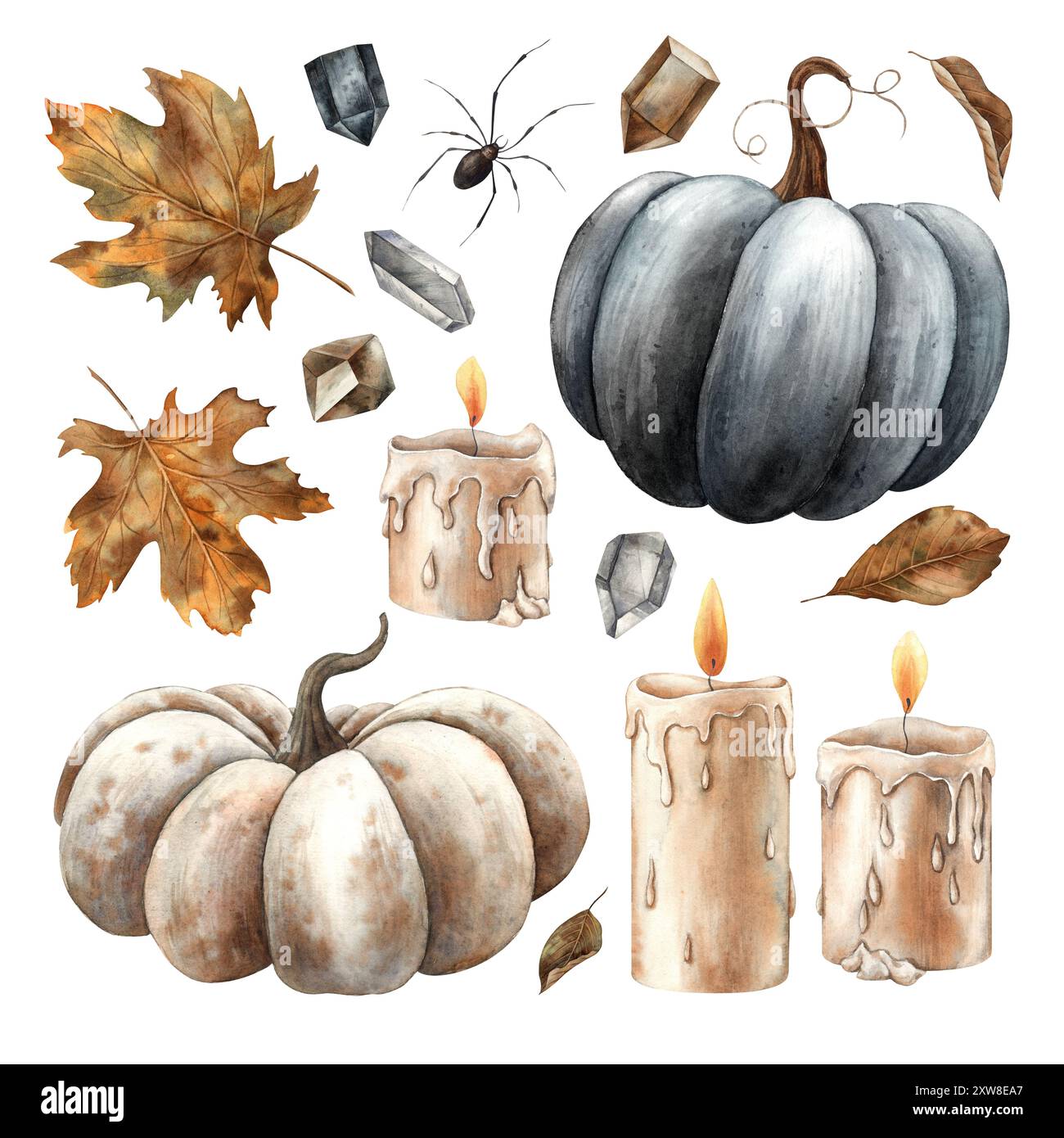 Autumn leaves candles Cut Out Stock Images & Pictures - Alamy