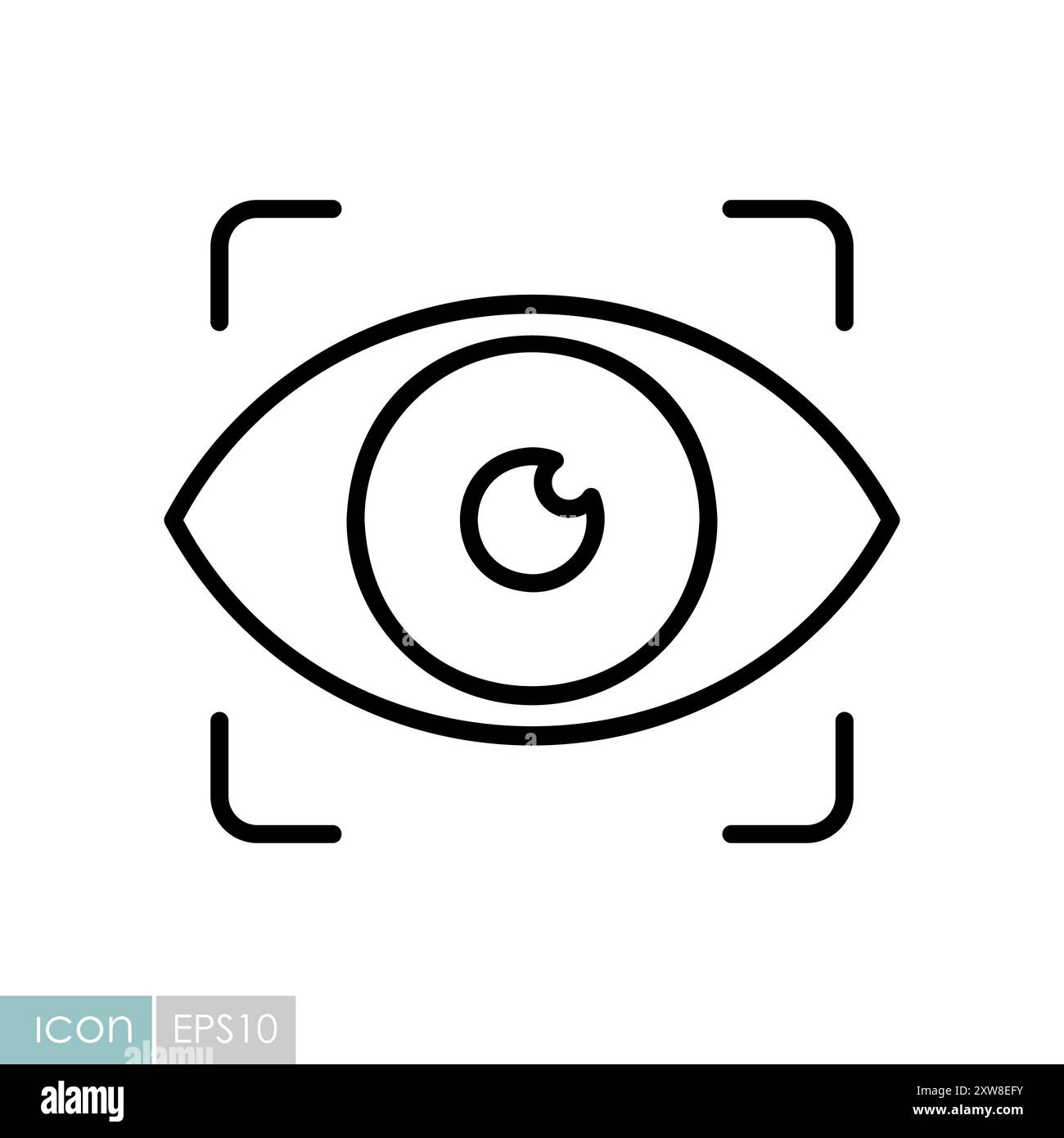 Eye Scan Vector Icon Retina Check Symbol Security Sign Graph Symbol For Your Web Site Design