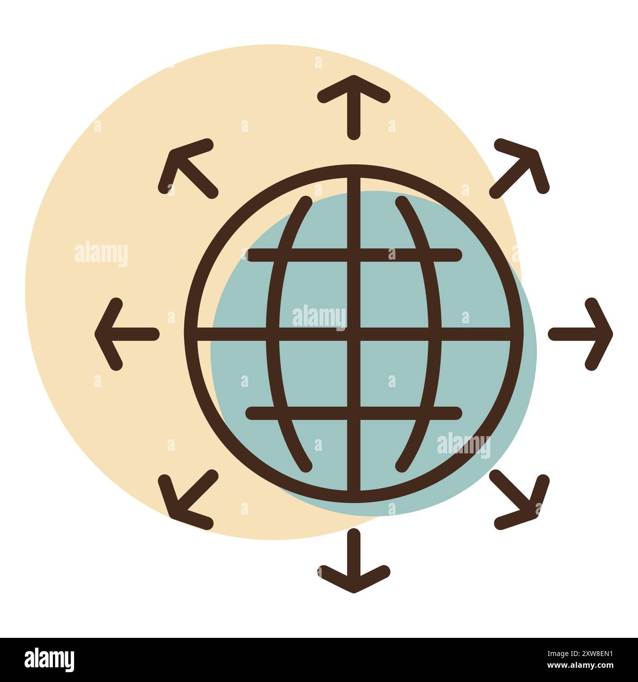 Expansion globe with arrows Stock Vector Images - Alamy