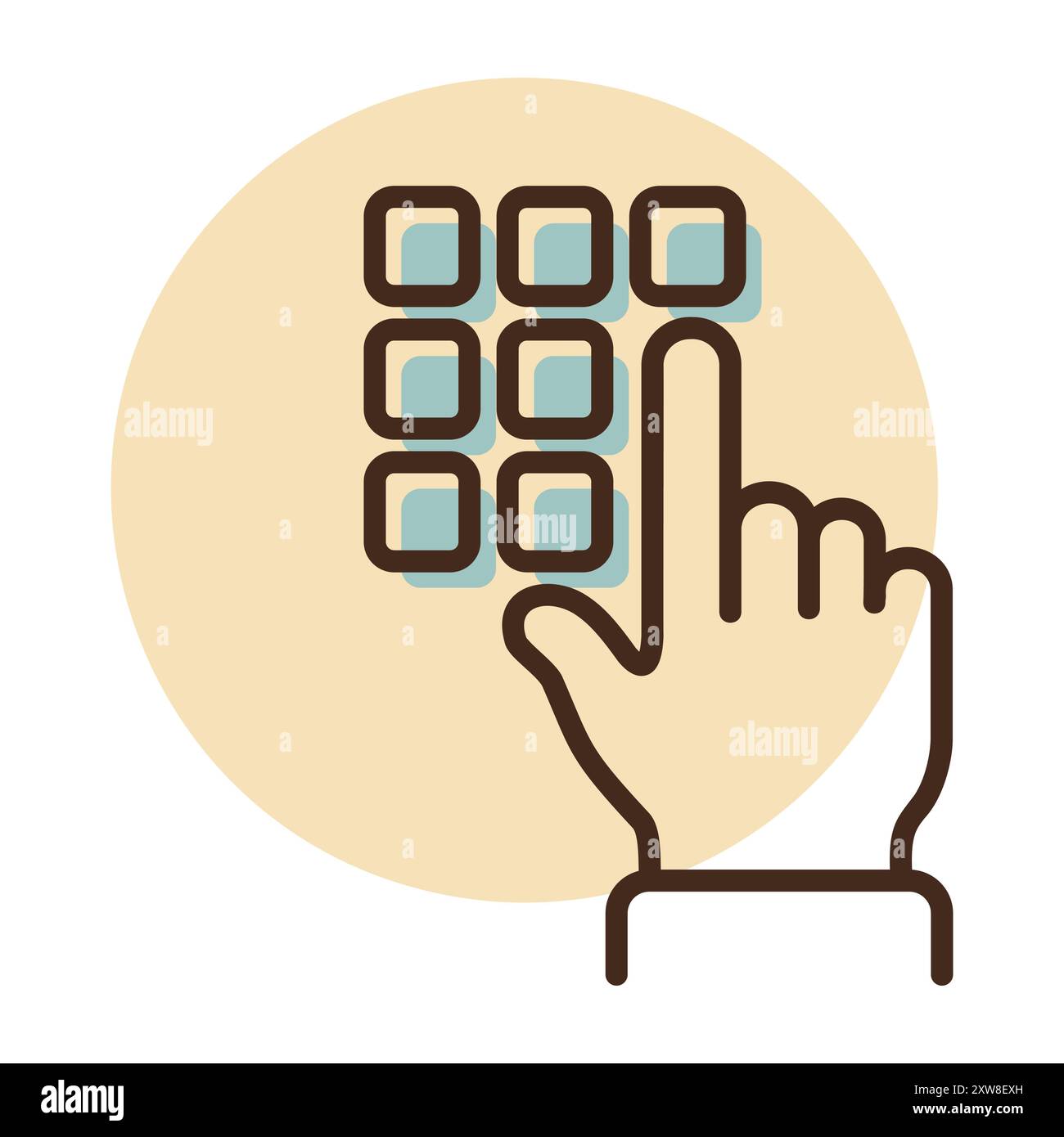 Hand finger entering pin code icon. Unlock and password symbol ...