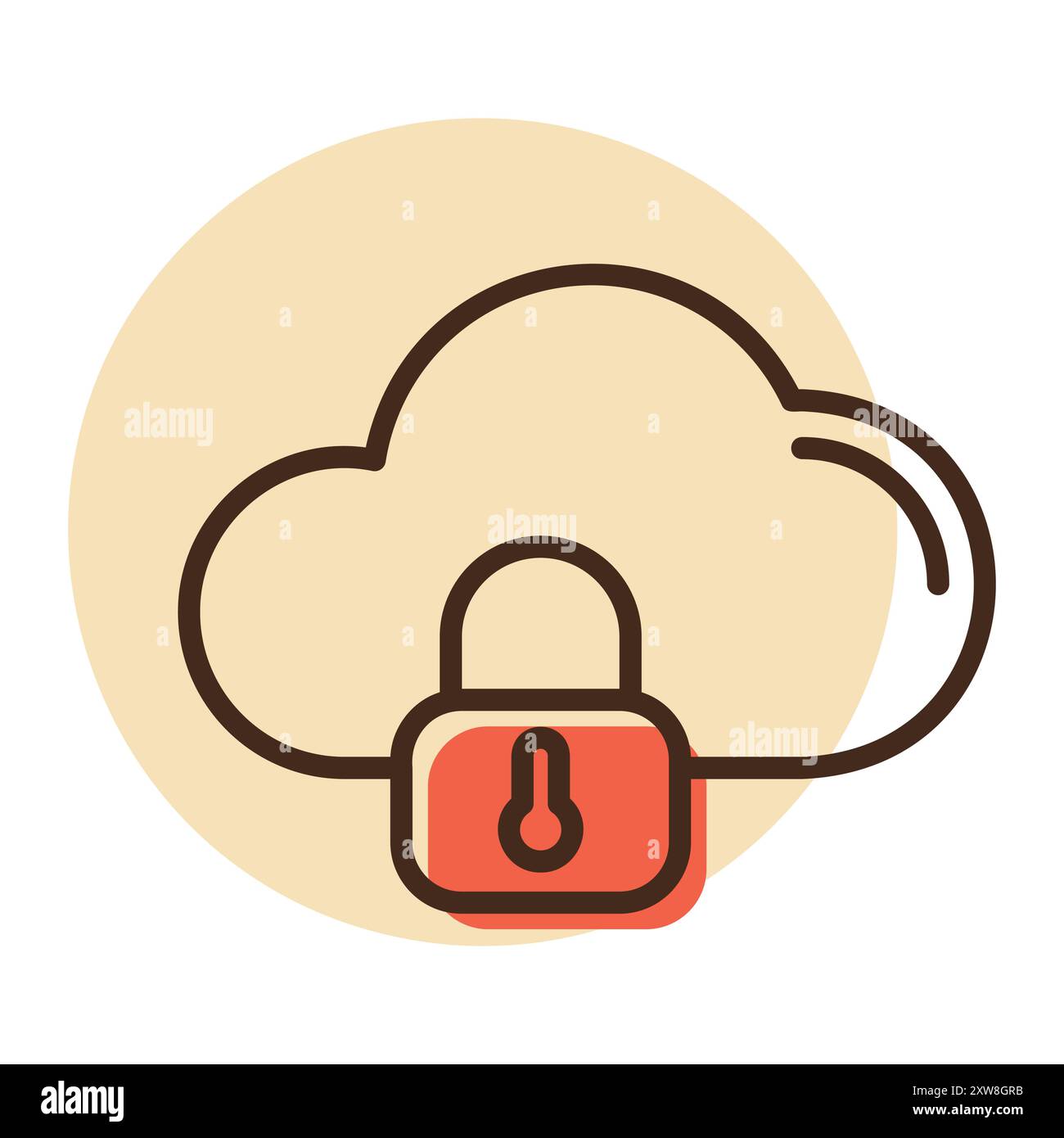 Cloud security vector icon. Data cloud with lock symbol. Security sign ...