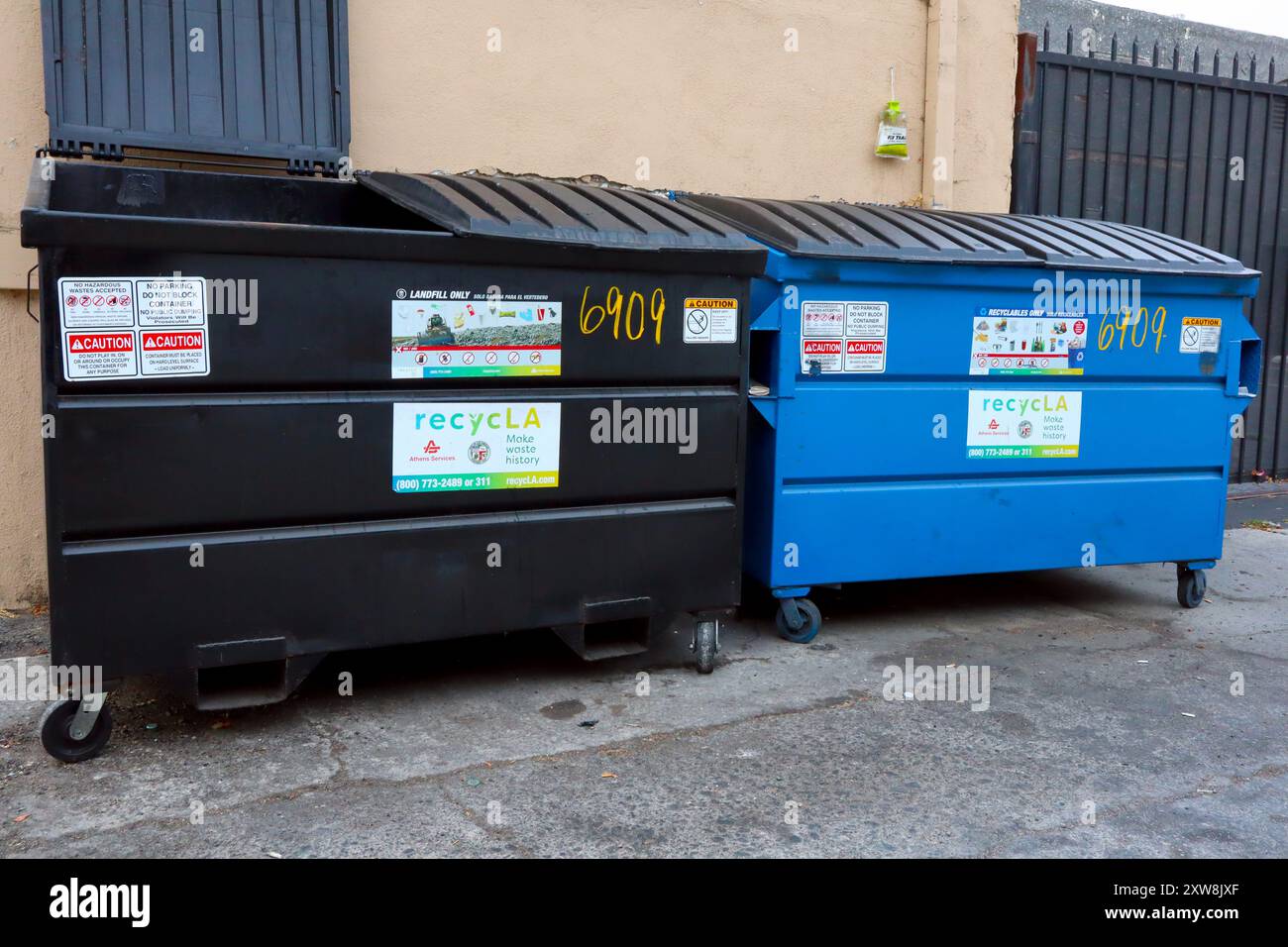 Los Angeles, California: RecycLA Athens Services, Garbage Containers ...