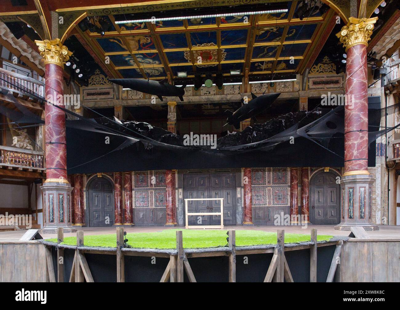 full stage with 'shark' missiles, grass and extra lighting equipment in ...