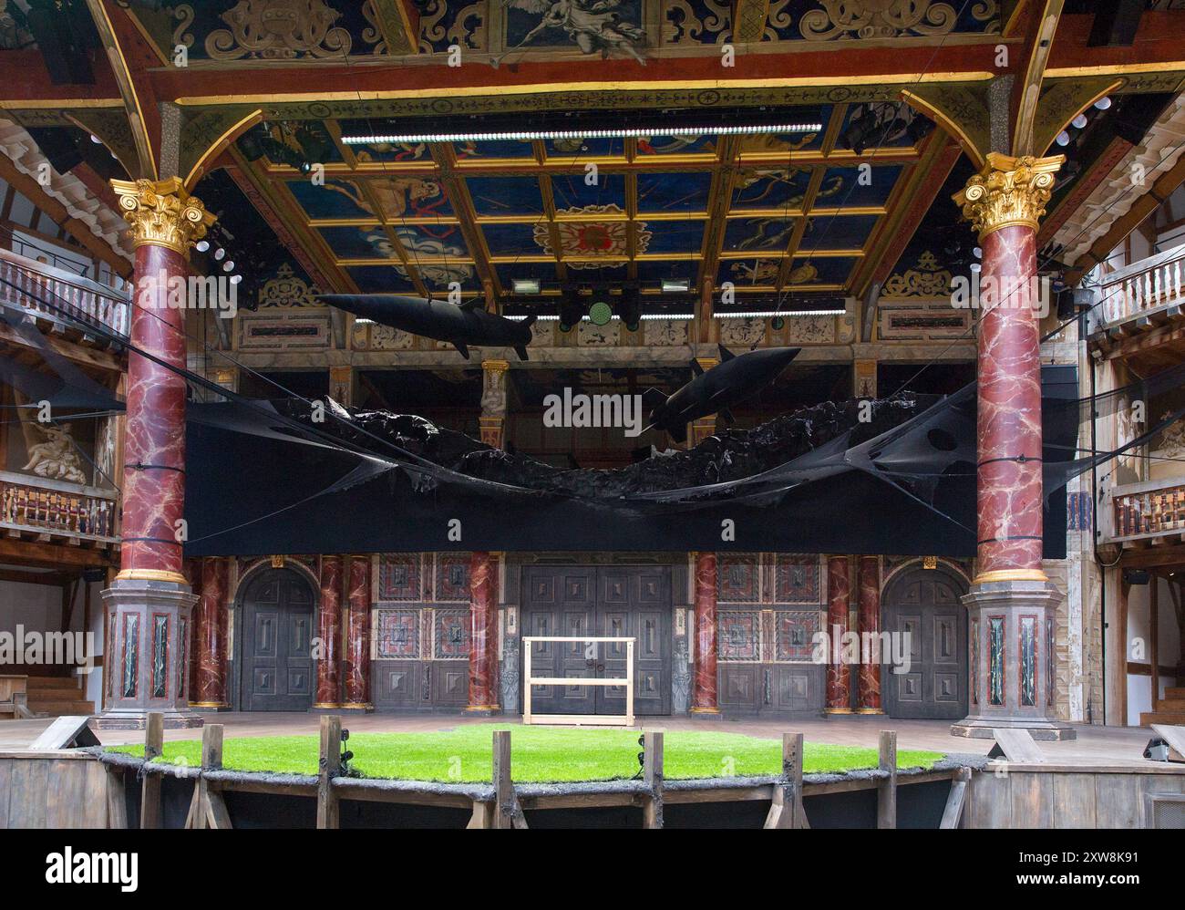 full stage with 'shark' missiles, grass and extra lighting equipment in ...