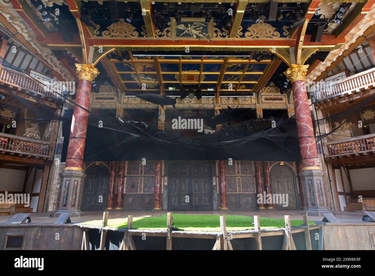 full stage with 'shark' missiles, grass and extra lighting equipment in ...