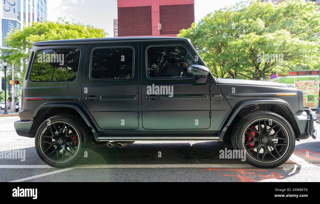 New York City, USA - May 19, 2024: 2021 Mercedes Benz AMG G63. Black ...