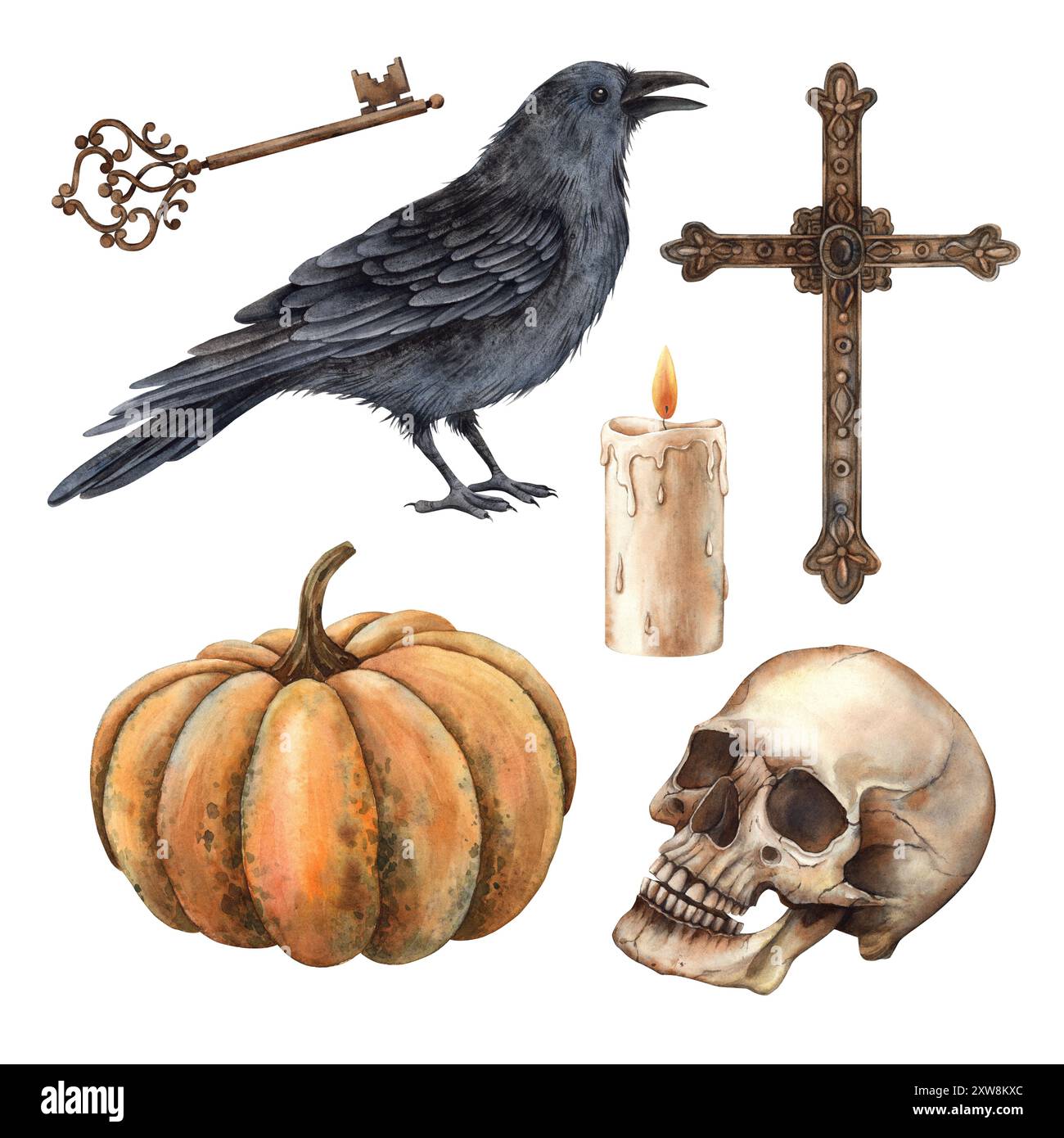 Watercolor church cross Cut Out Stock Images & Pictures - Alamy