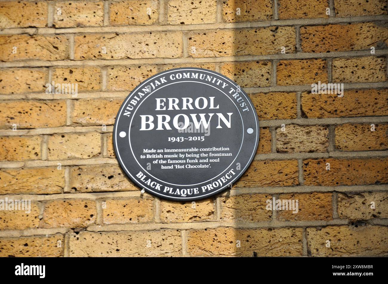 Black Plaque Commemorating Errol Brown (1943 - 2015) who worked in that ...