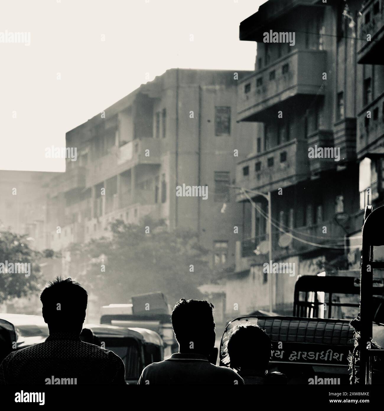 A Black and white picture of a crowd moving forward in the Midst of a ...