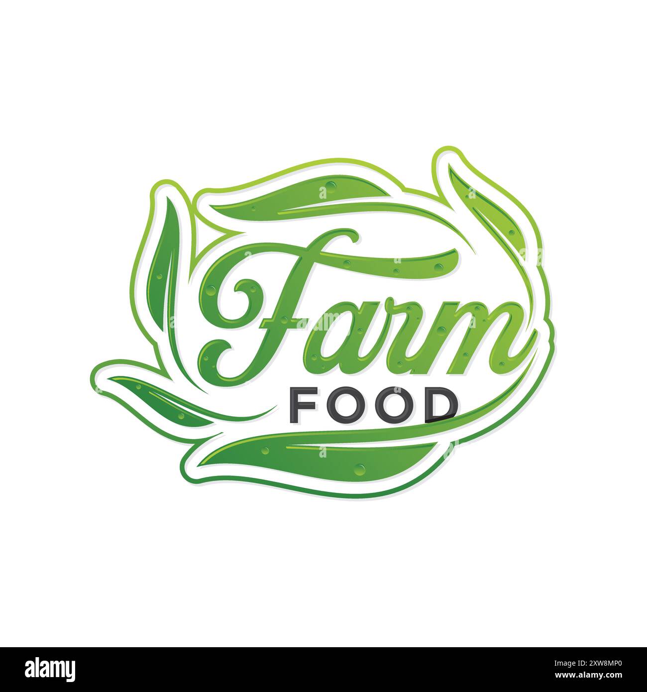 Farm Food letter text typography for food industry. Vector template ...