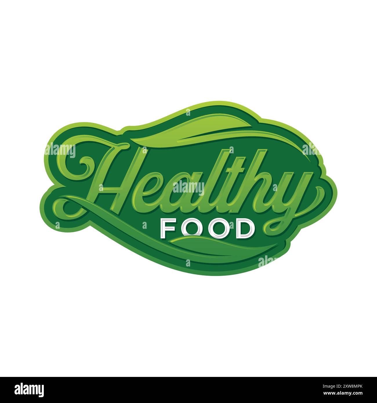 Healthy Food letter text typography for food industry. Vector template ...