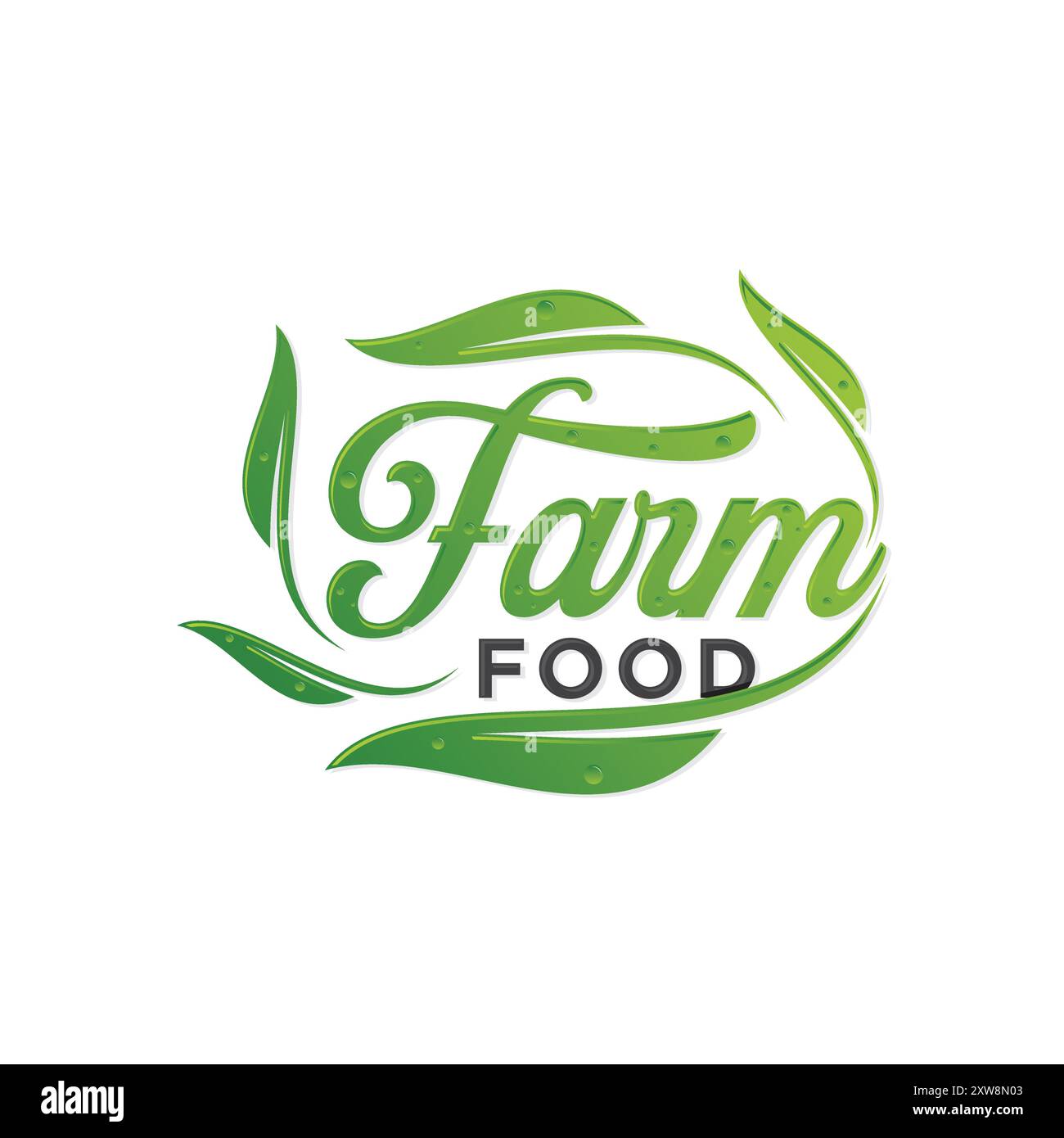 Farm Food letter text typography for food industry. Vector template ...