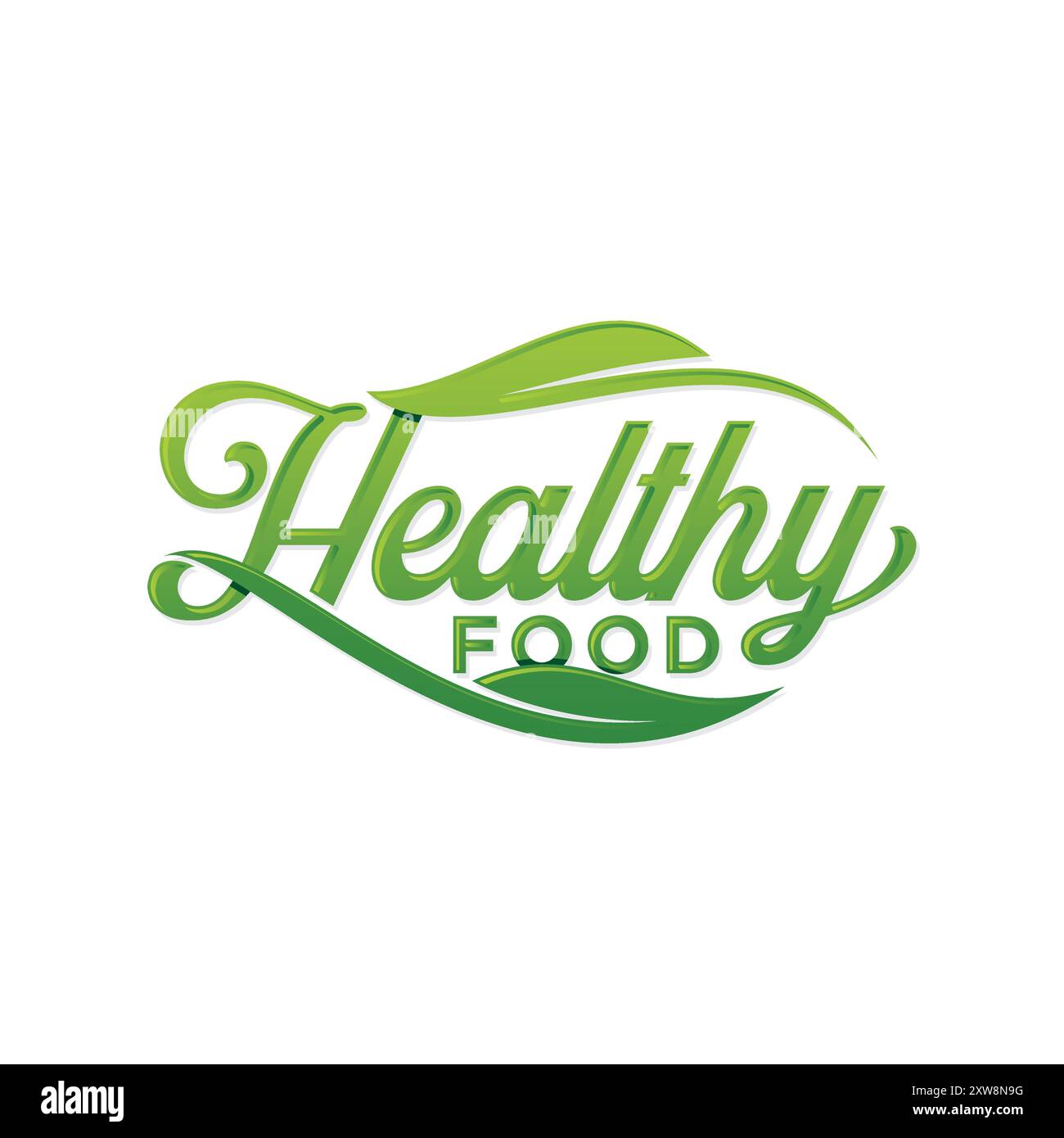Healthy Food letter text typography for food industry. Vector template ...