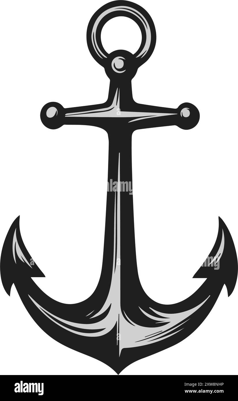 Anchors icon. Anchor in sea Nautical symbol Simple anchor. Simple shape ...