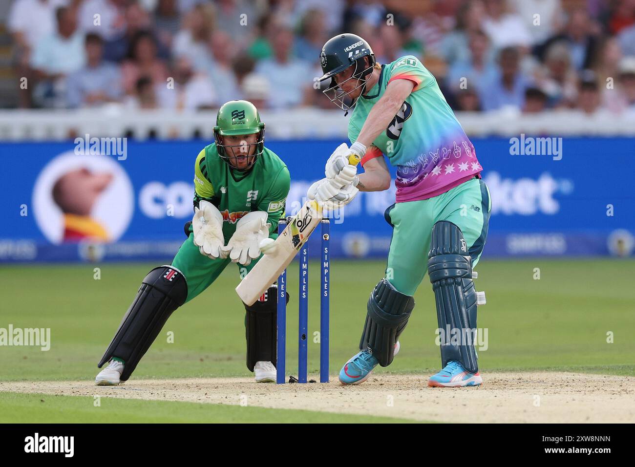 Oval Invincibles' Jordan Cox batting during The Hundred Men's Final at ...