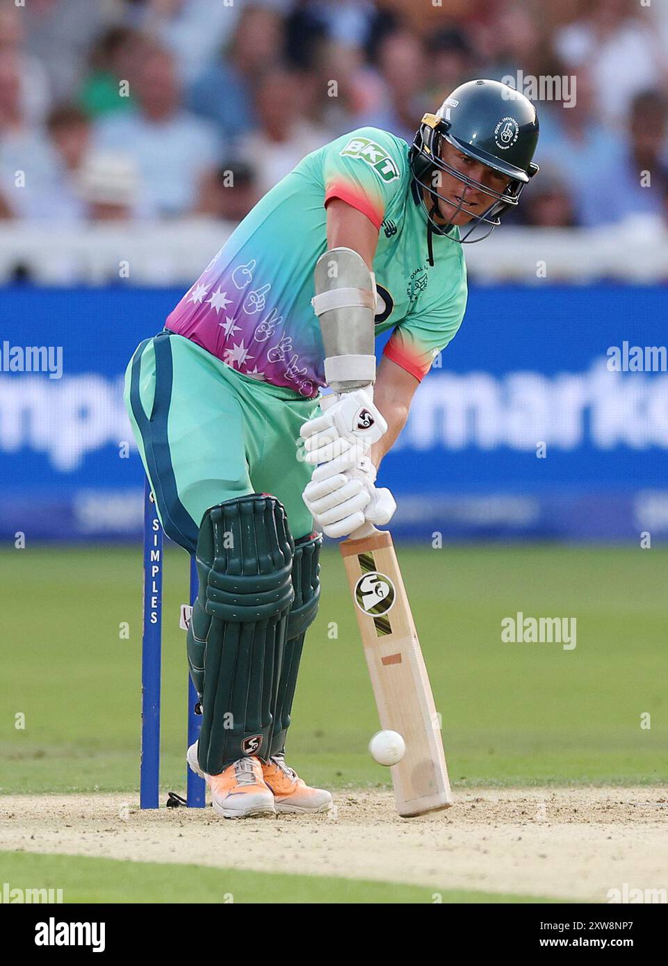 Oval Invincibles' Sam Curran batting during The Hundred Men's Final at ...