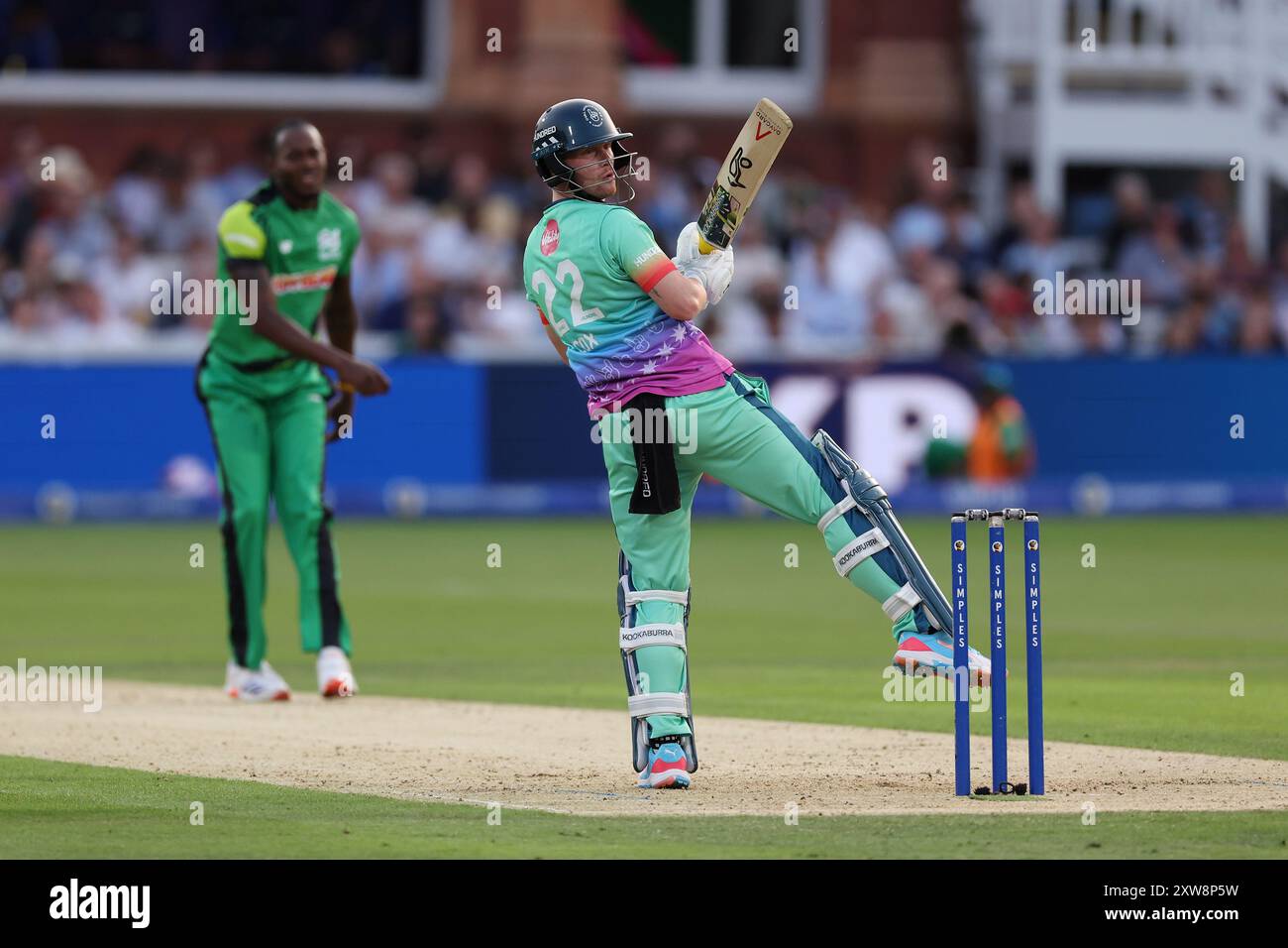Oval Invincibles' Jordan Cox batting during The Hundred Men's Final at ...